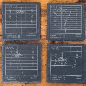 Greatest Virginia Tech Football Plays: Slate Coasters (set of 4) - Etsy