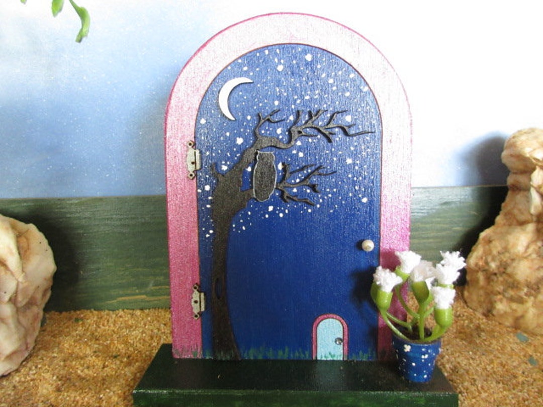 Fairy Garden Starlit Celestial Door With Pet Door Miniature Fairy House ...