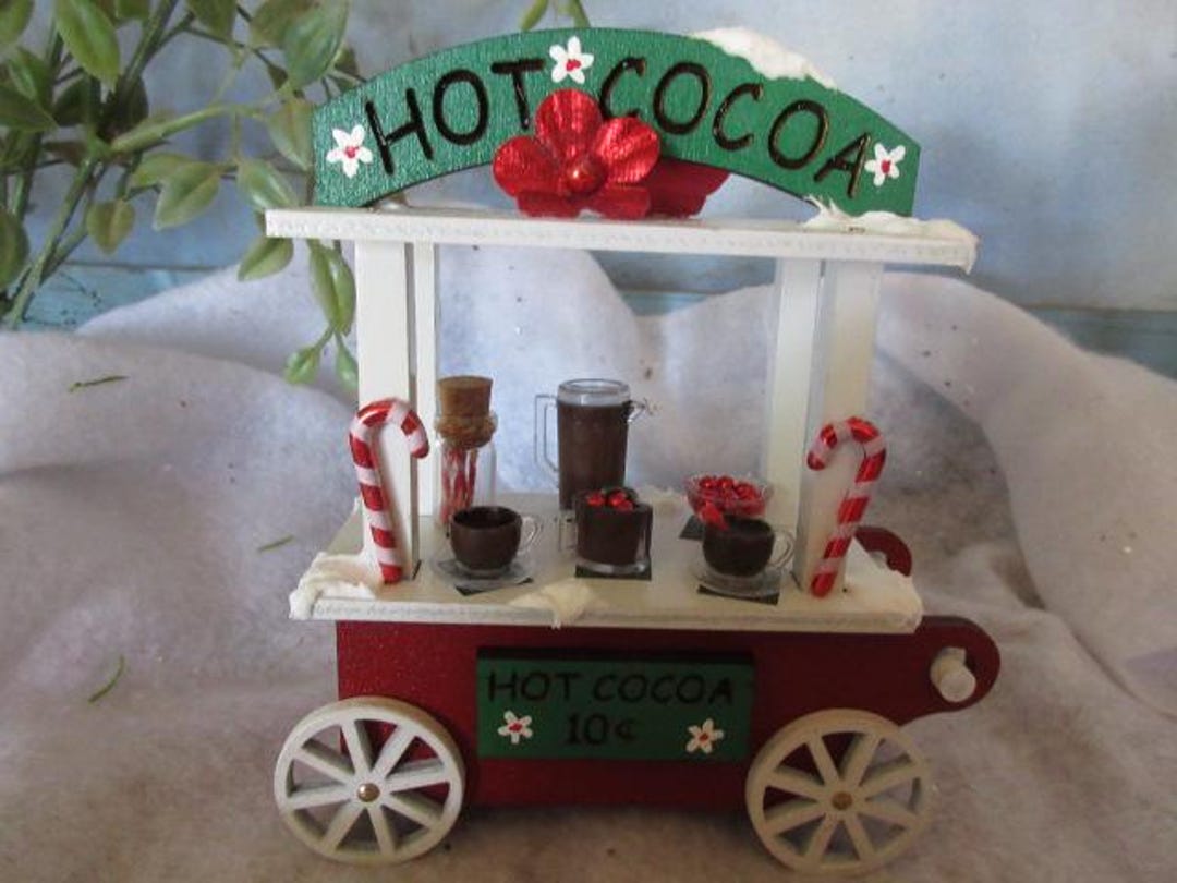 Fairy Garden Miniature Hot Cocoa Cart Swizzle Stick Fairy Decor - Etsy