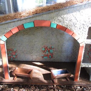 Miniature Nativity Creche and Bethlehem Inn, Christmas Jesus Manger ...