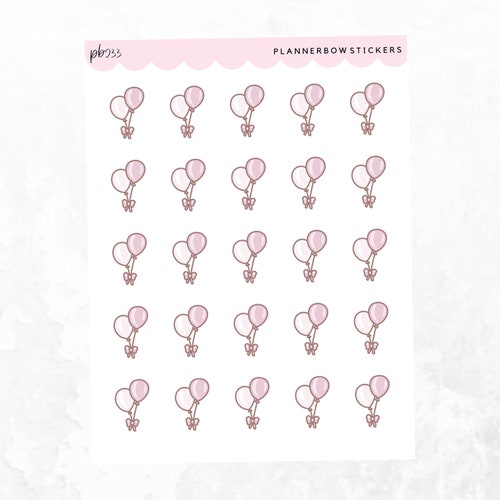 18 Cute Birthday Balloon Planner Stickers - Etsy