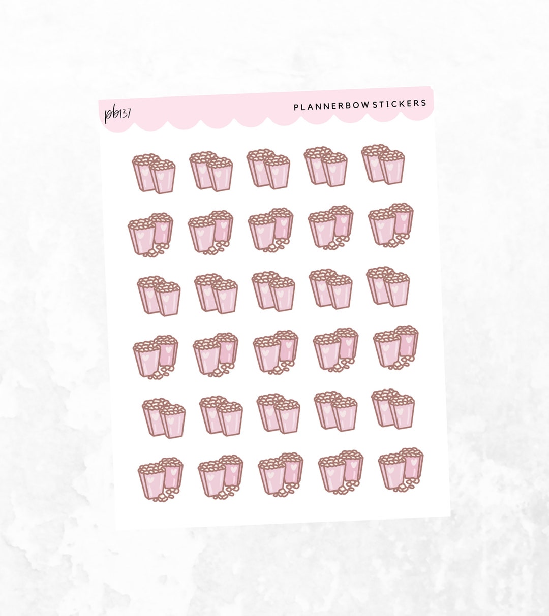 Popcorn Movie Planner Stickers - Etsy