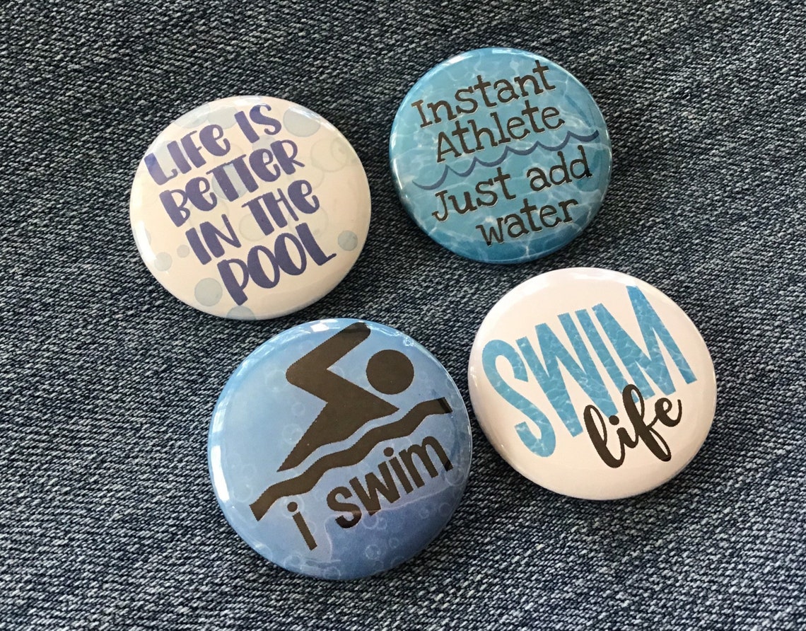 Swimmer Pins Swimmer Magnets Swimming Buttons Swim Team - Etsy