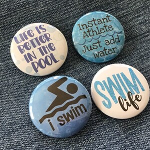 Swimmer Pins, Swimmer Magnets, Swimming Buttons, Swim Team Gifts, Swim ...