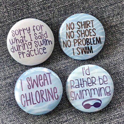 Swimming Buttons Swimmer Pins Swimmer Magnets Swimming - Etsy