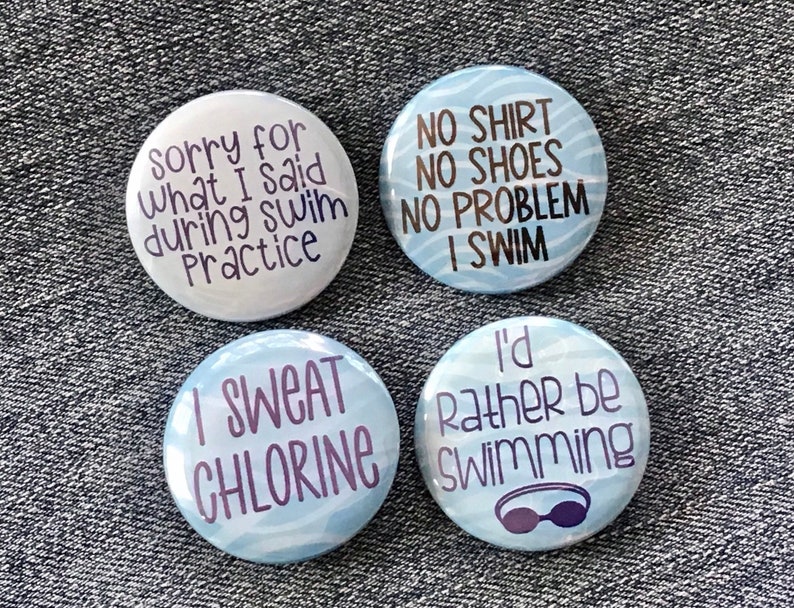 Swimming Buttons Swimmer Pins Swimmer Magnets Swimming - Etsy