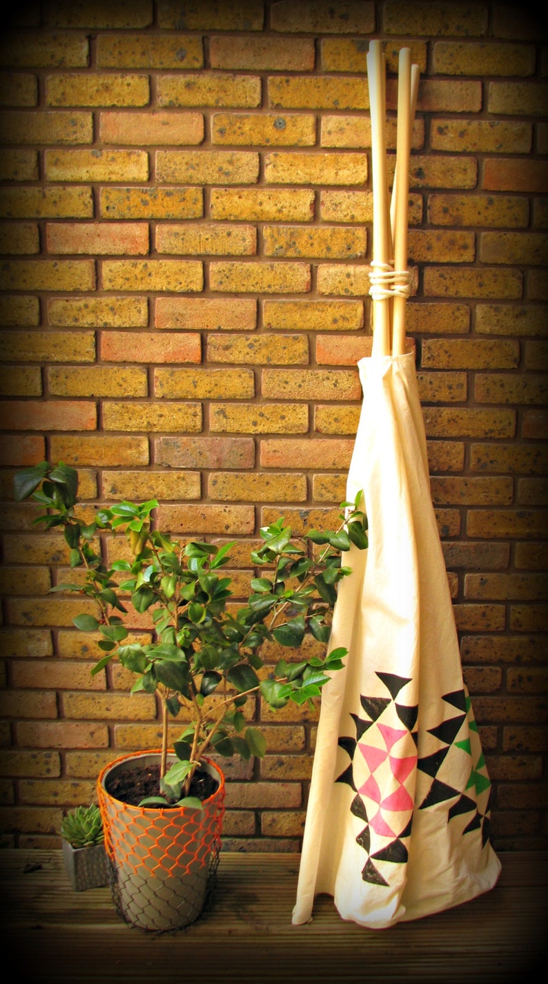 Teepee Tent, Playtent, Handprinted, Natural Cotton Fabric - Etsy
