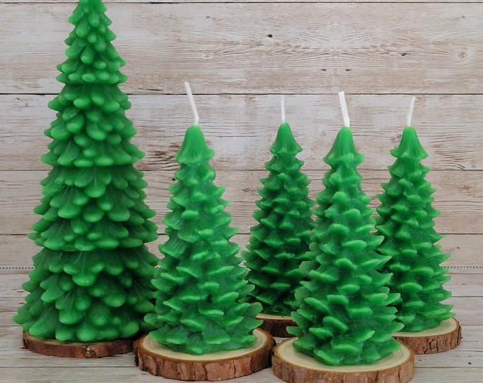 Pine Tree Candle Fall/winter Seasonal Decor 100% Beeswax - Etsy