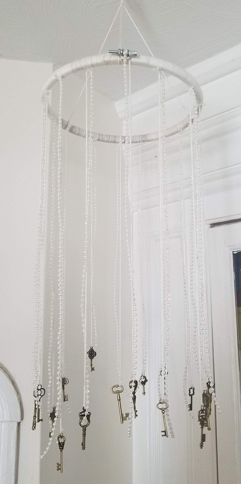 Indoor Antique Skeleton Key Beaded Wind Chime | Etsy