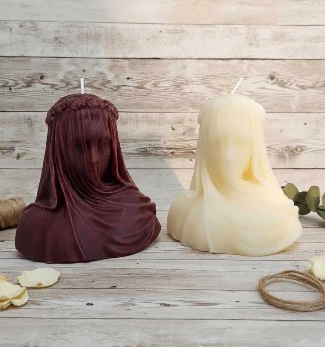The Veiled Maiden - Weeping Woman | Artistic Bust Candle - Etsy
