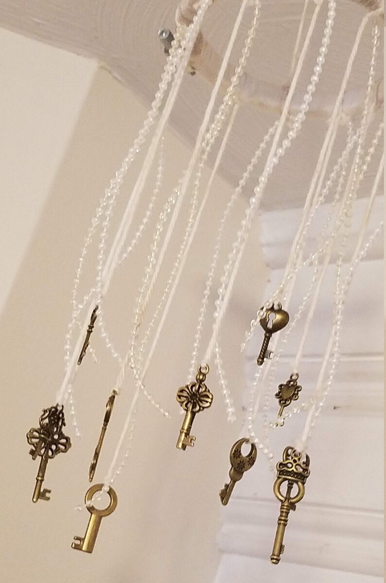 Indoor Antique Skeleton Key Beaded Wind Chime | Etsy