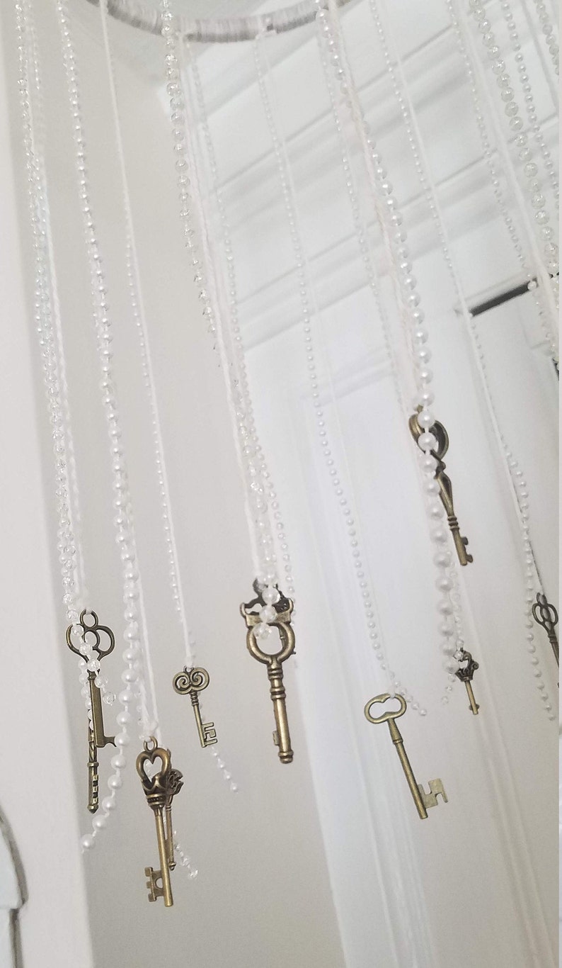 Indoor Antique Skeleton Key Beaded Wind Chime | Etsy