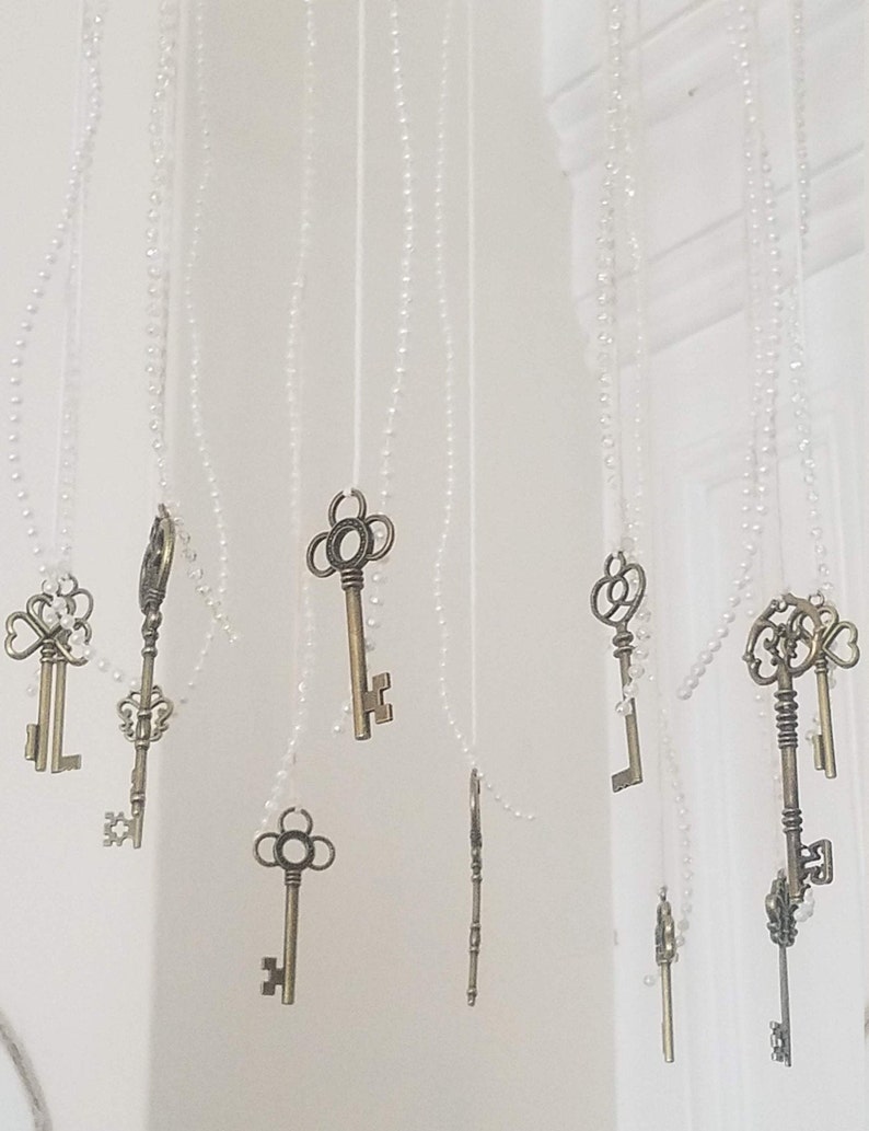 Indoor Antique Skeleton Key Beaded Wind Chime | Etsy
