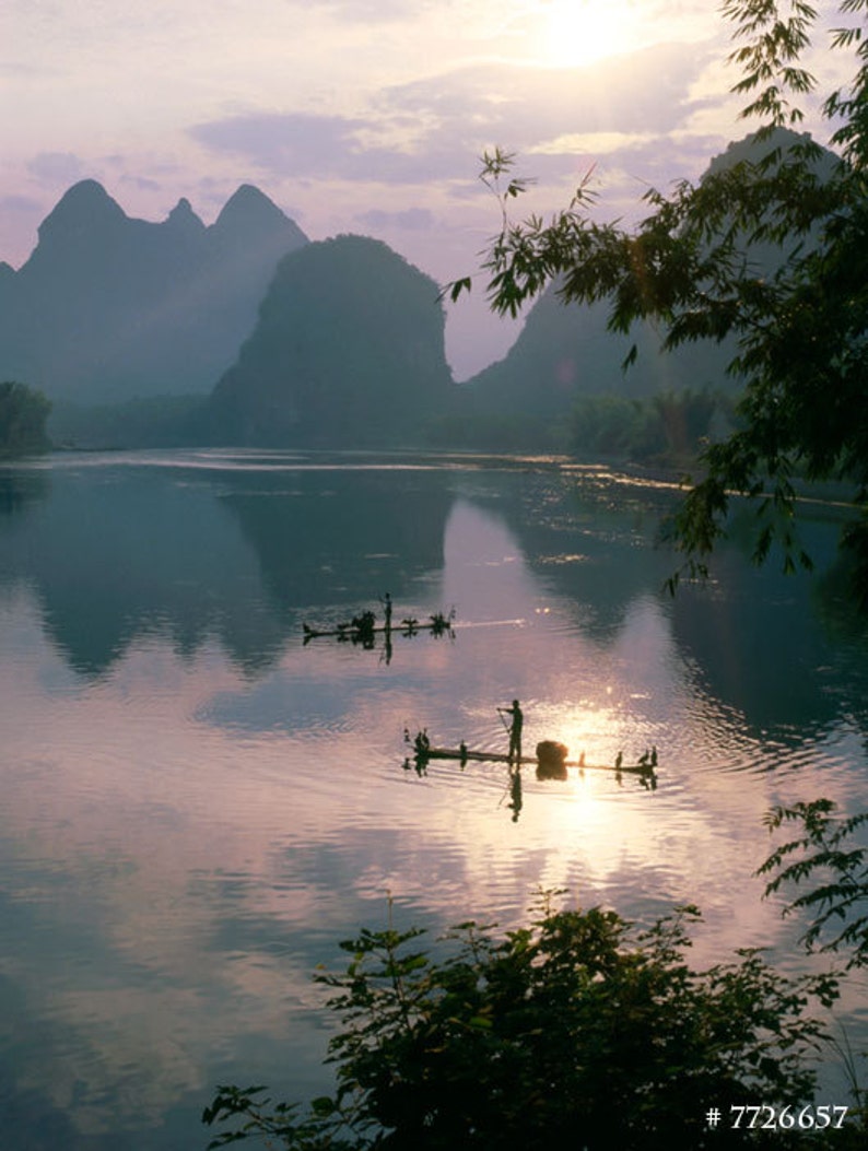 Chinese Fishermen on Li River, Yangshuo, China. Nature Landscape ...