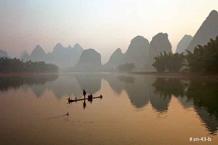 Fishing With Cormorant on Li River, China - Etsy