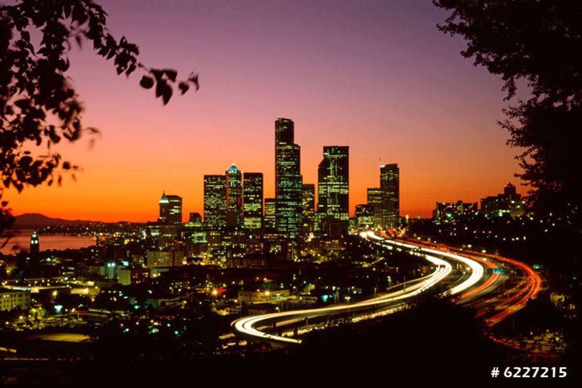Cityscape Photography City of Seattle by Night, Fine Art Night ...