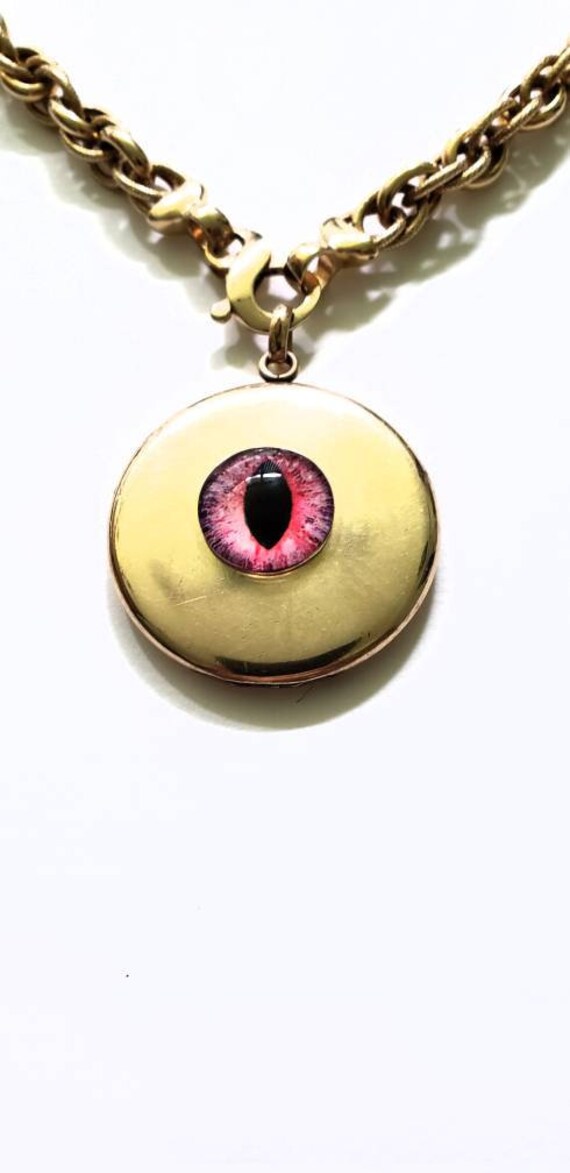 Victorian eye locket | evil eye spy pendant | giant … - Gem