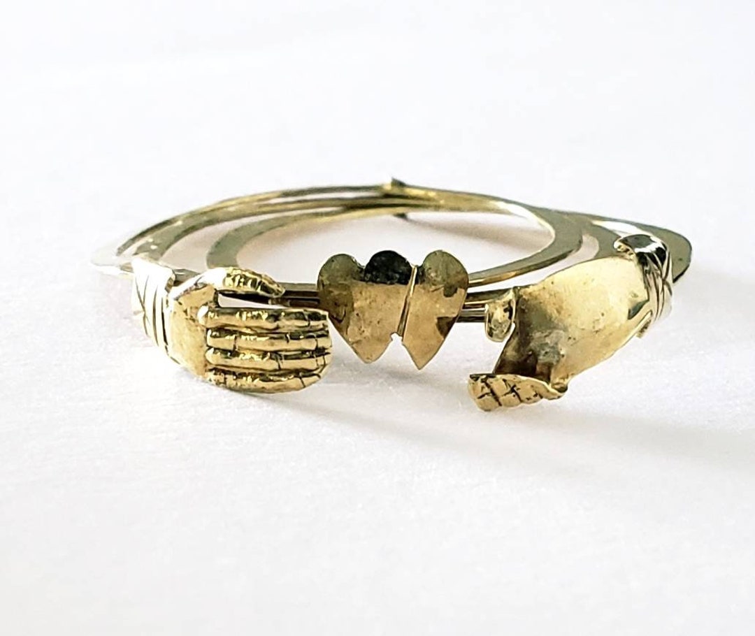 18k Fede Gimmel Ring | Betrothal Ring | 18k Fede Ring | Antique Gold ...