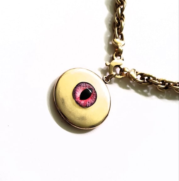 Victorian eye locket | evil eye spy pendant | giant … - Gem