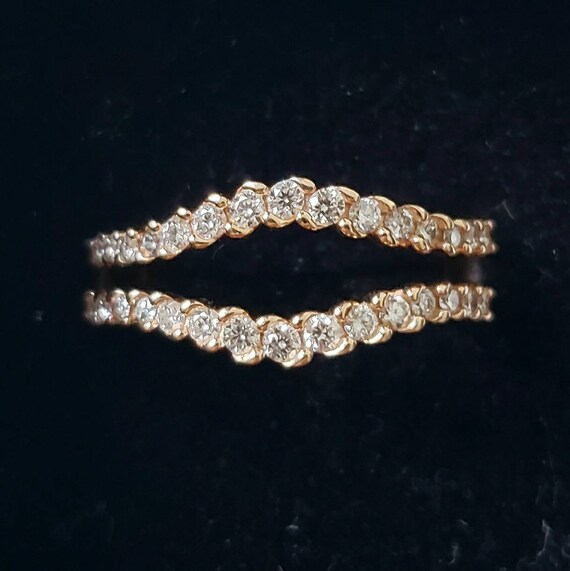 14k Rose Gold Diamond Ring Guard - Gem