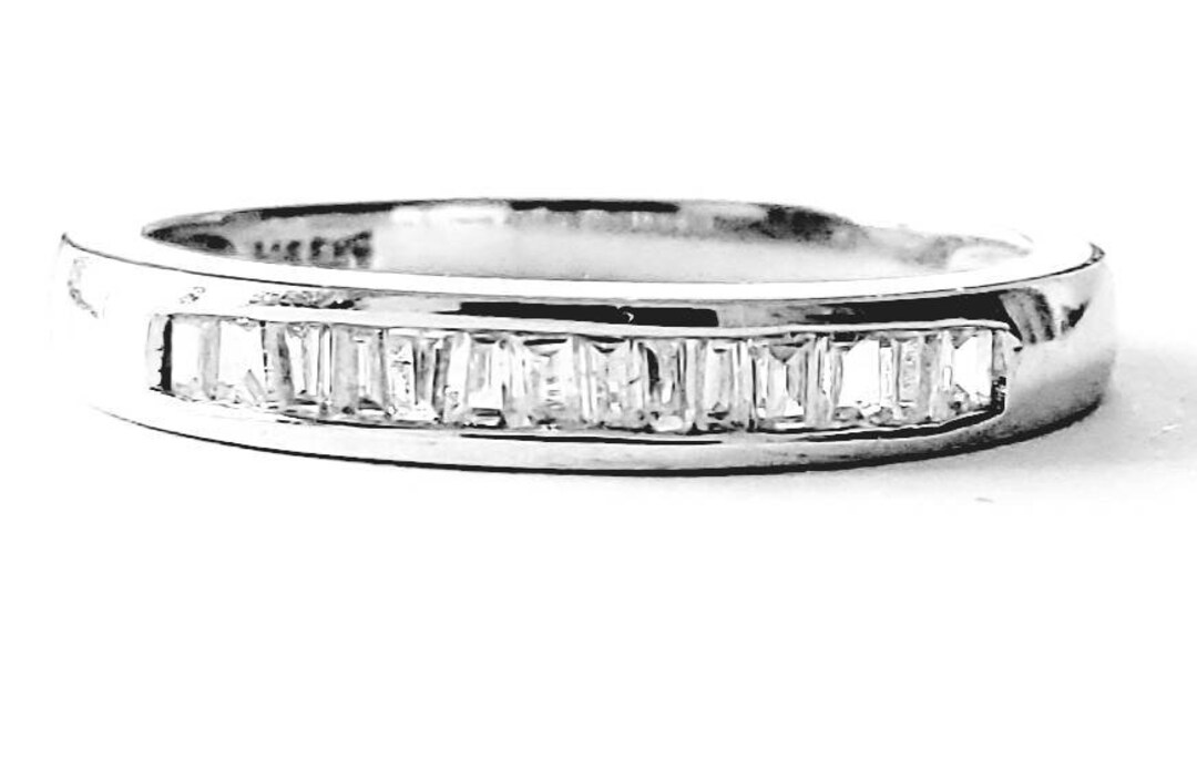 14k Diamond Wedding Band | Diamond Stack Ring - Etsy