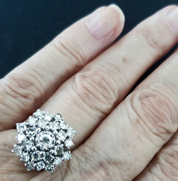 14k Diamond Ring | Diamond Pave Cluster Ring - Gem