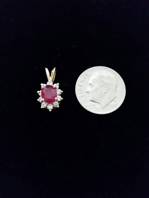 14k ruby diamond pendant | diamond halo pendant - Gem
