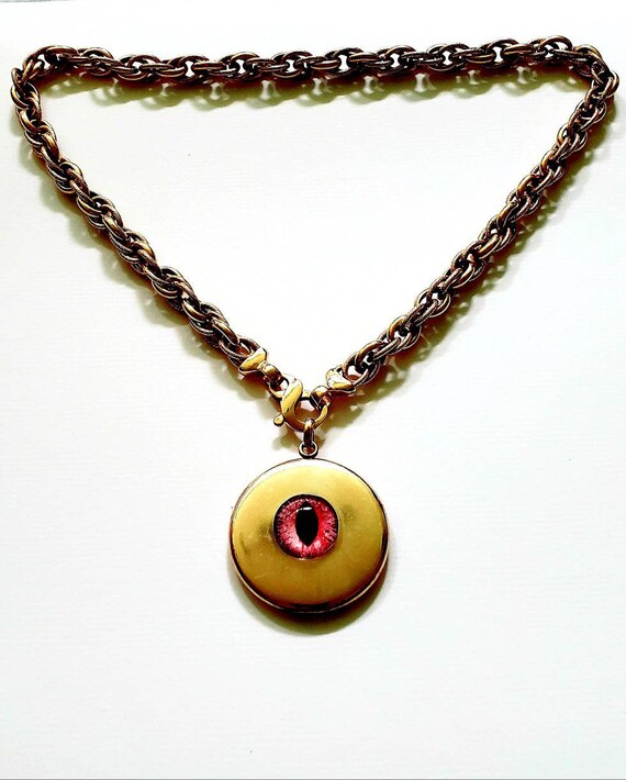 Victorian eye locket | evil eye spy pendant | giant … - Gem