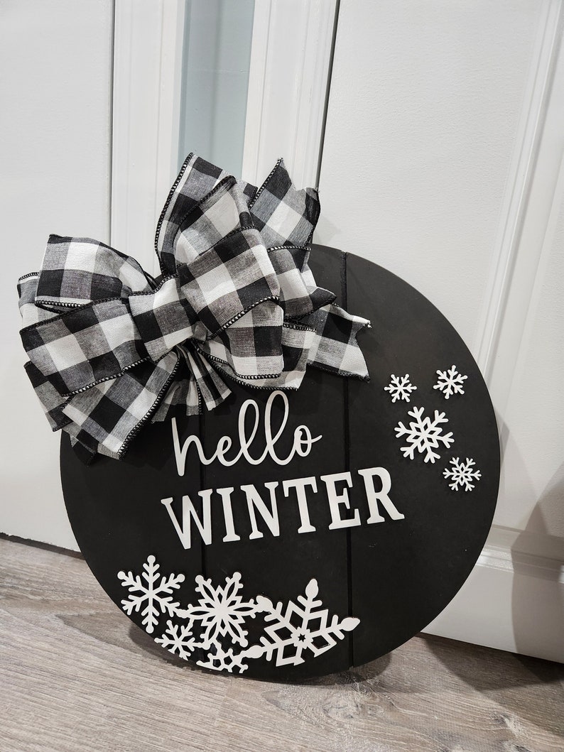 Hello Winter Door Sign - Etsy