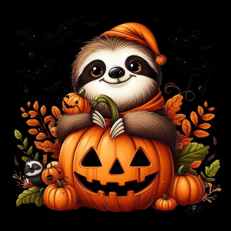 Halloween Sloth, Sloth Lovers, Halloween, PNG, Instant Download - Etsy