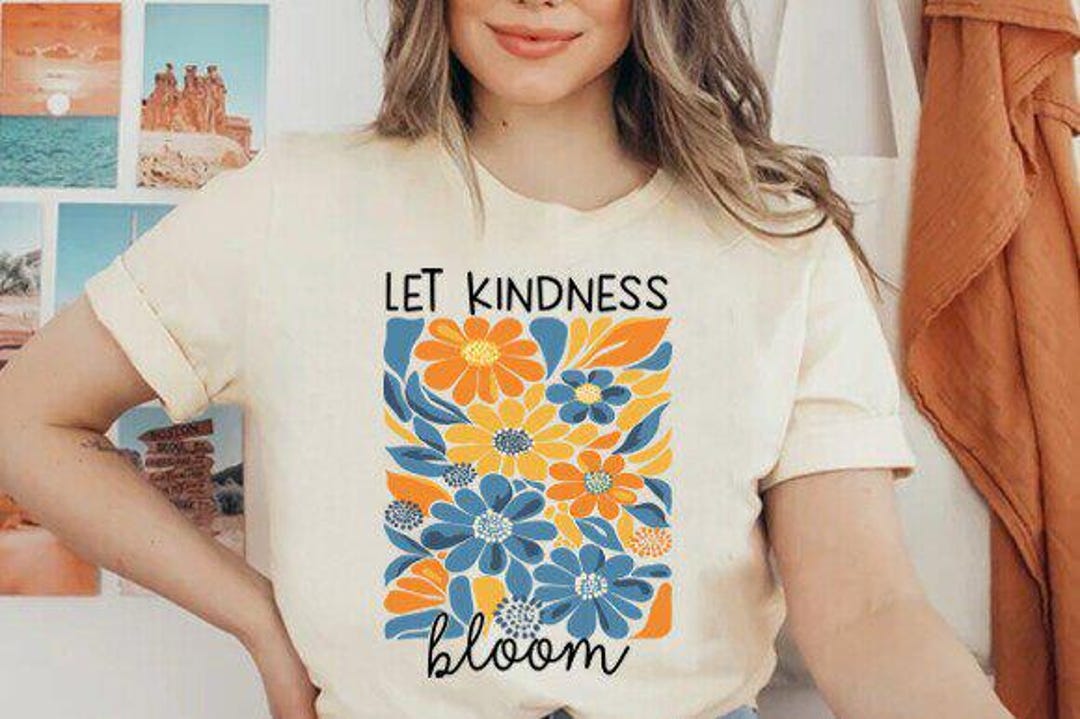 Let Kindness Bloom Svg and Png, Flower Svg, Retro Flower Svg, Boho ...