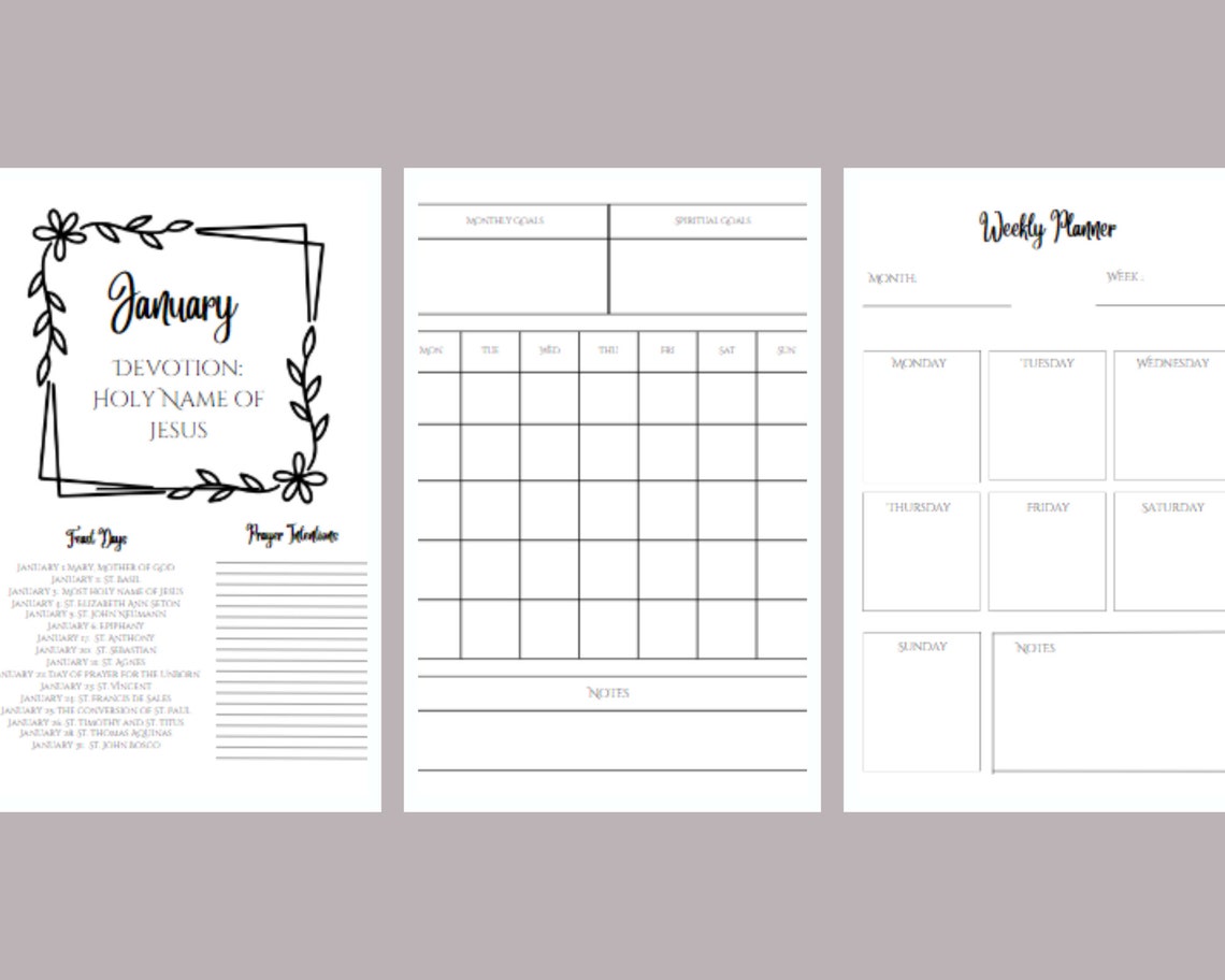 Digital Download! Printable Catholic Planner - Etsy