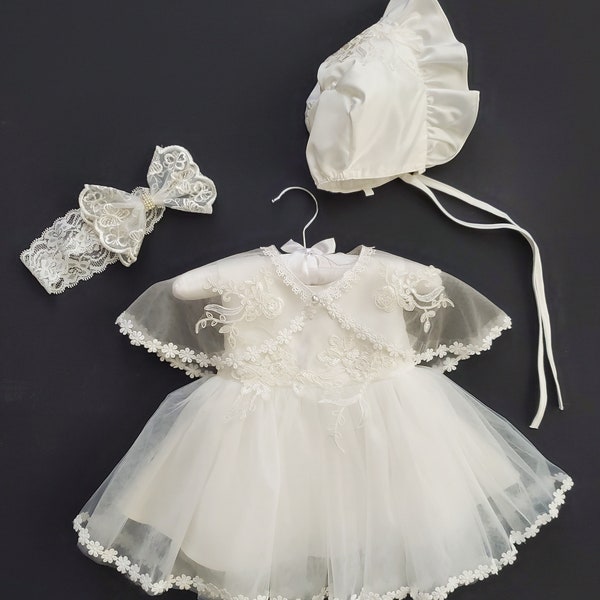 Baby Girl Baptism Dress Set - Etsy