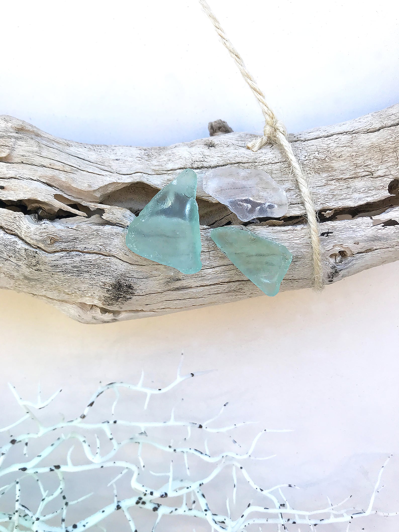 Handmade Sea Glass Wall Hanging, Sea Glass Wall Decor, Sea Fan Wall Art ...