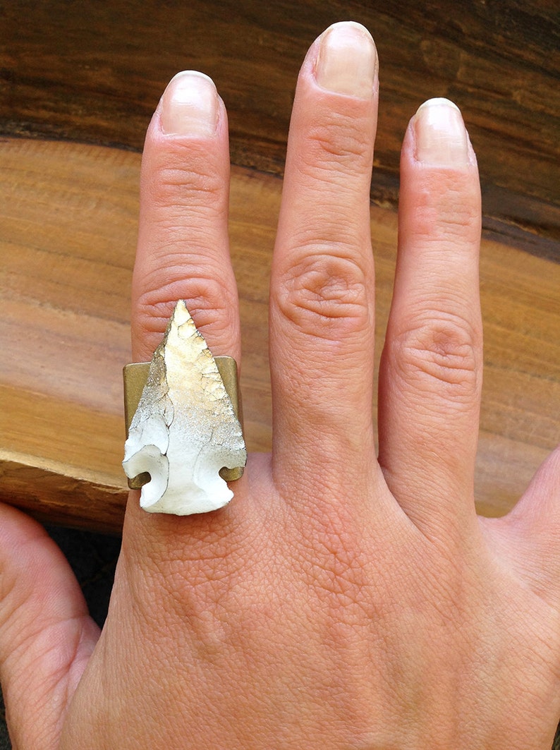 Anillo de punta de flecha hecho a mano, tribal, anillo guerrero, anillo ...