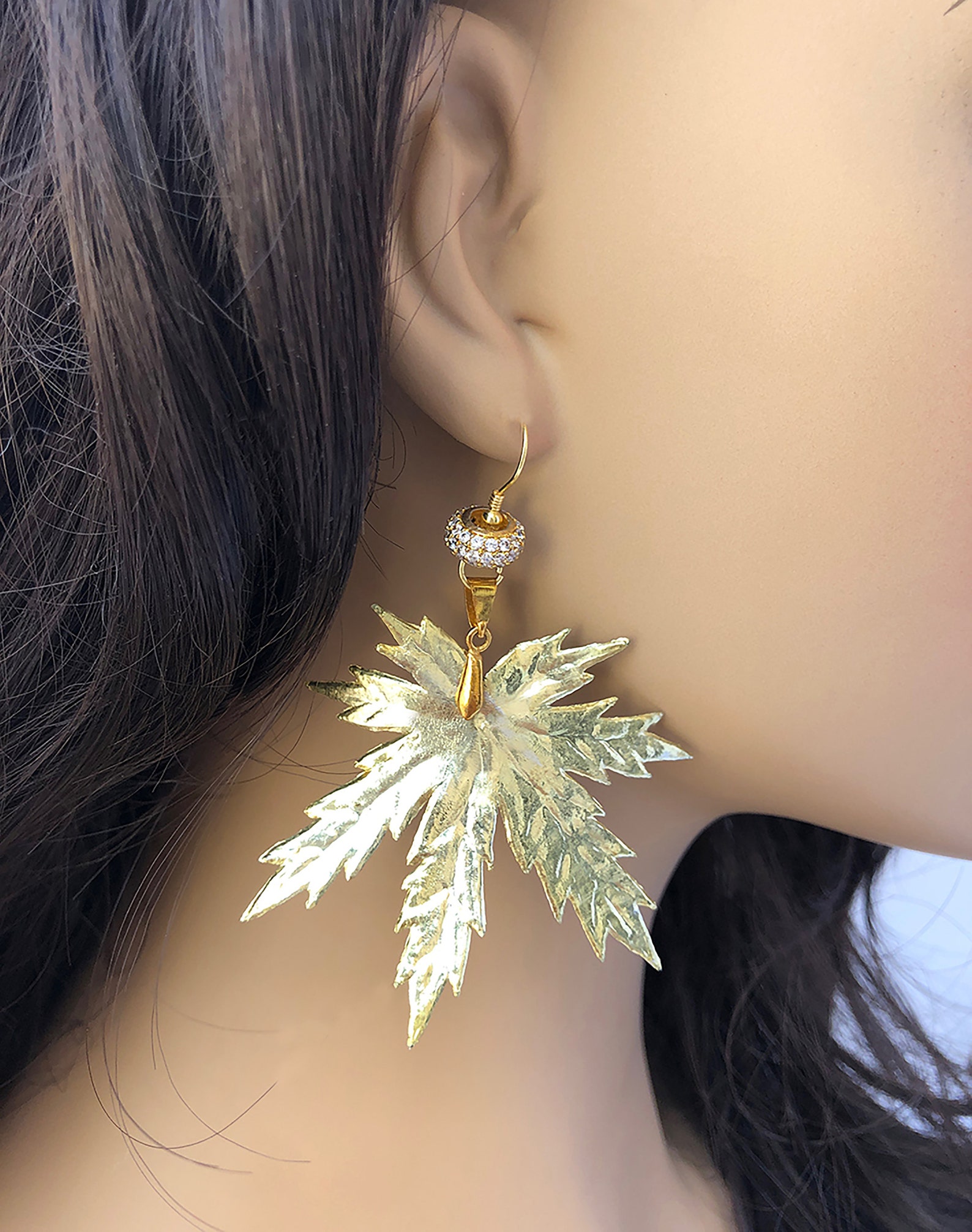 Handmade Upscale Weed Pot Leaf Earrings Boho Tribal | Etsy