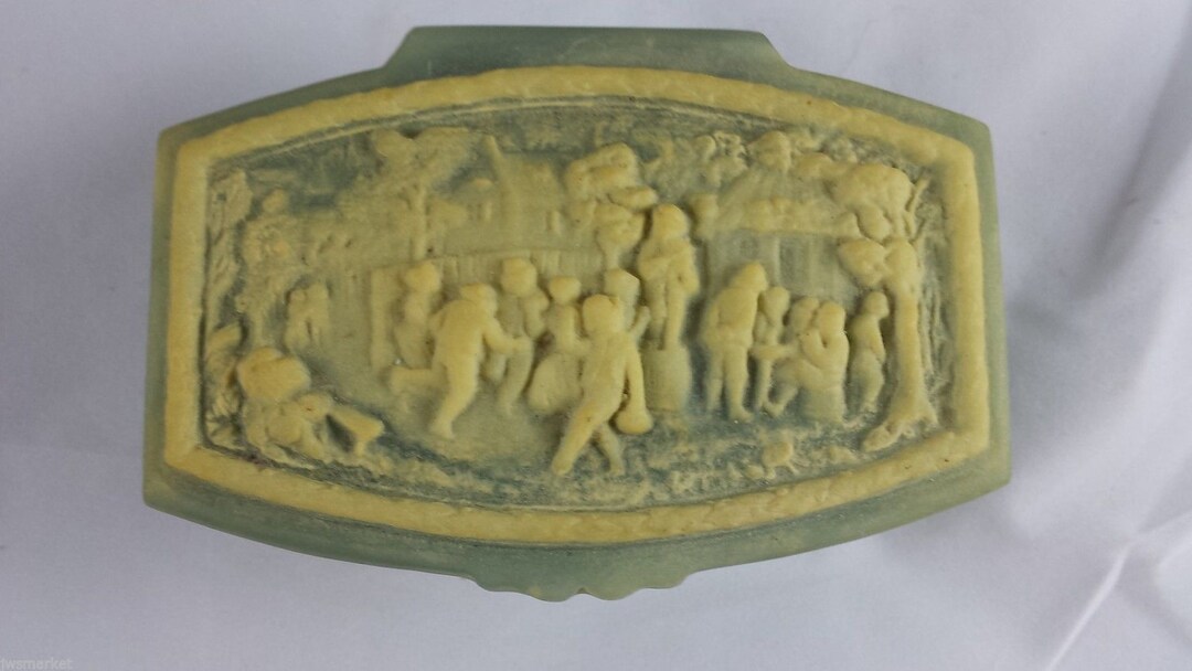 Vintage Geniune Incolay Hand Crafted With Amazing Detail Rectangular ...
