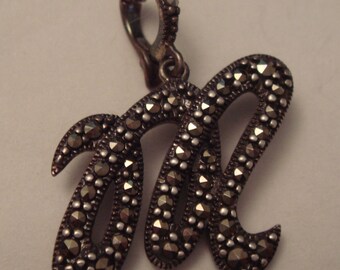 Sterling Silver .925 m Initial Heart Shaped - Etsy