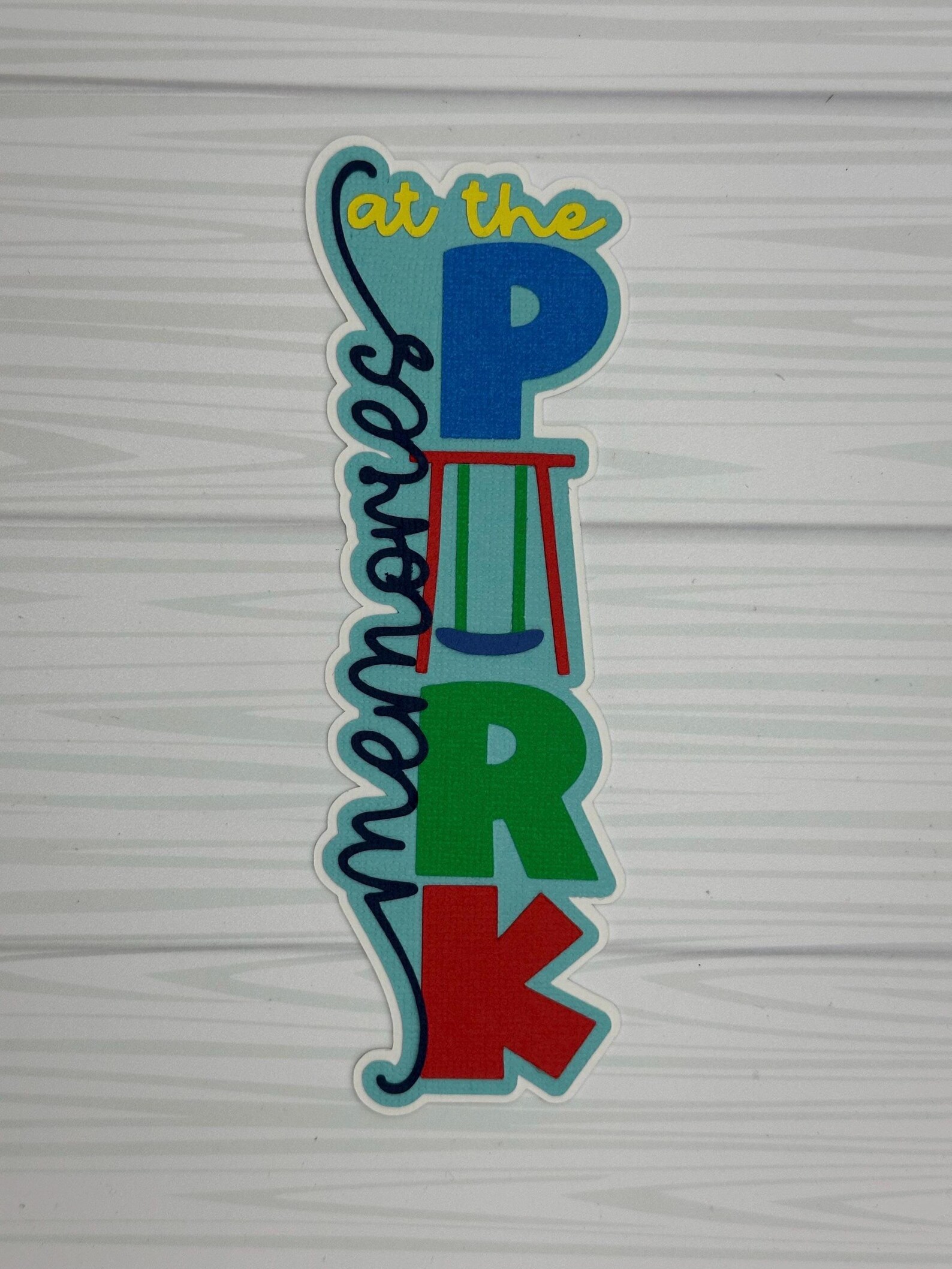 Scrapbook Title Embellishment “memories at the Park”~pre-made Paper ...