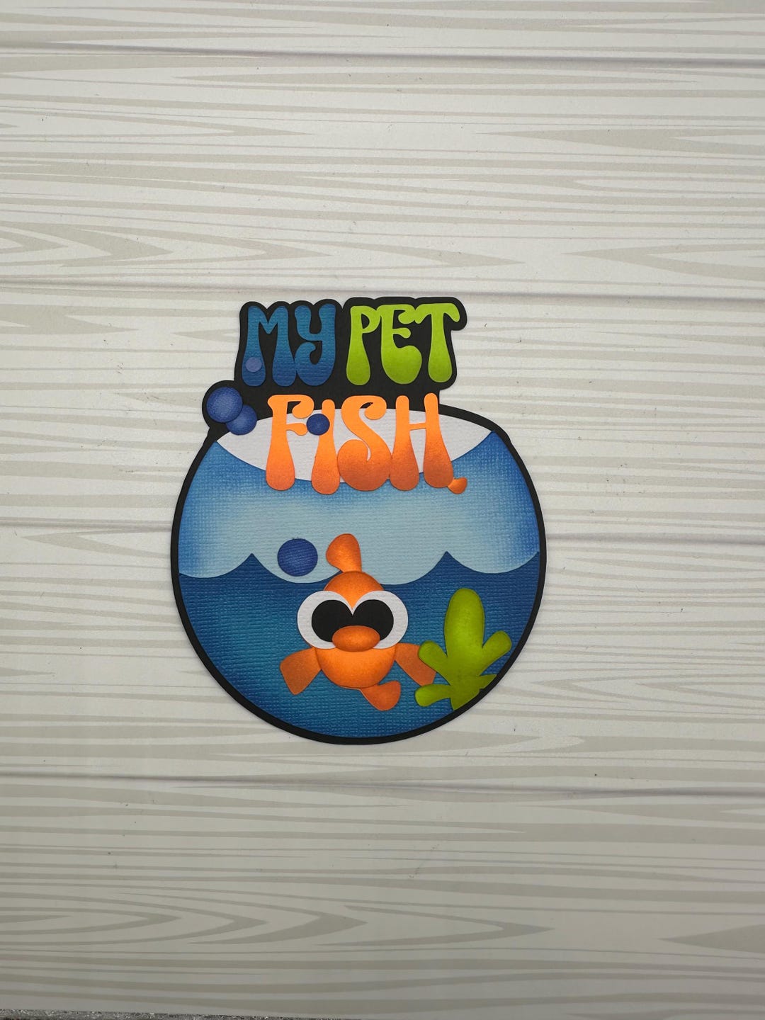 Scrapbook Title Embellishment my Pet Fish Fishbowl, Love, Kid Theme Pre ...