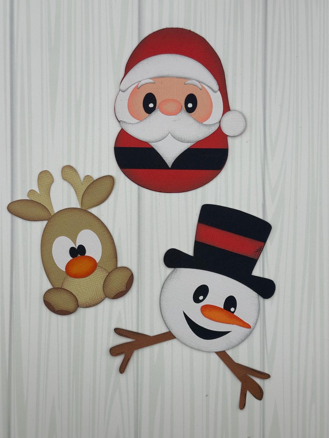 Christmas Scrapbook Embellishments: Santa, Snowman, Reindeer Paper ...