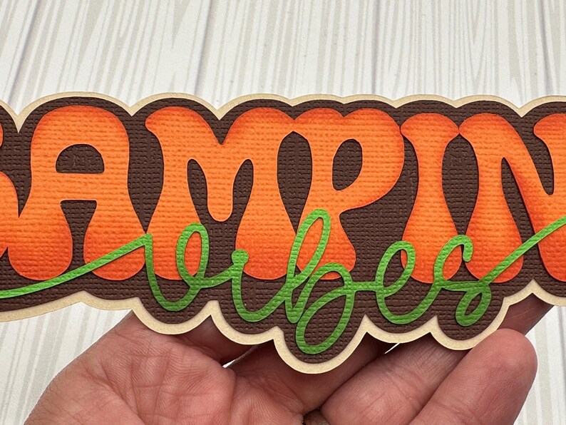 Scrapbook Title Embellishment camping Vibes Tent, Campfire Themepre ...
