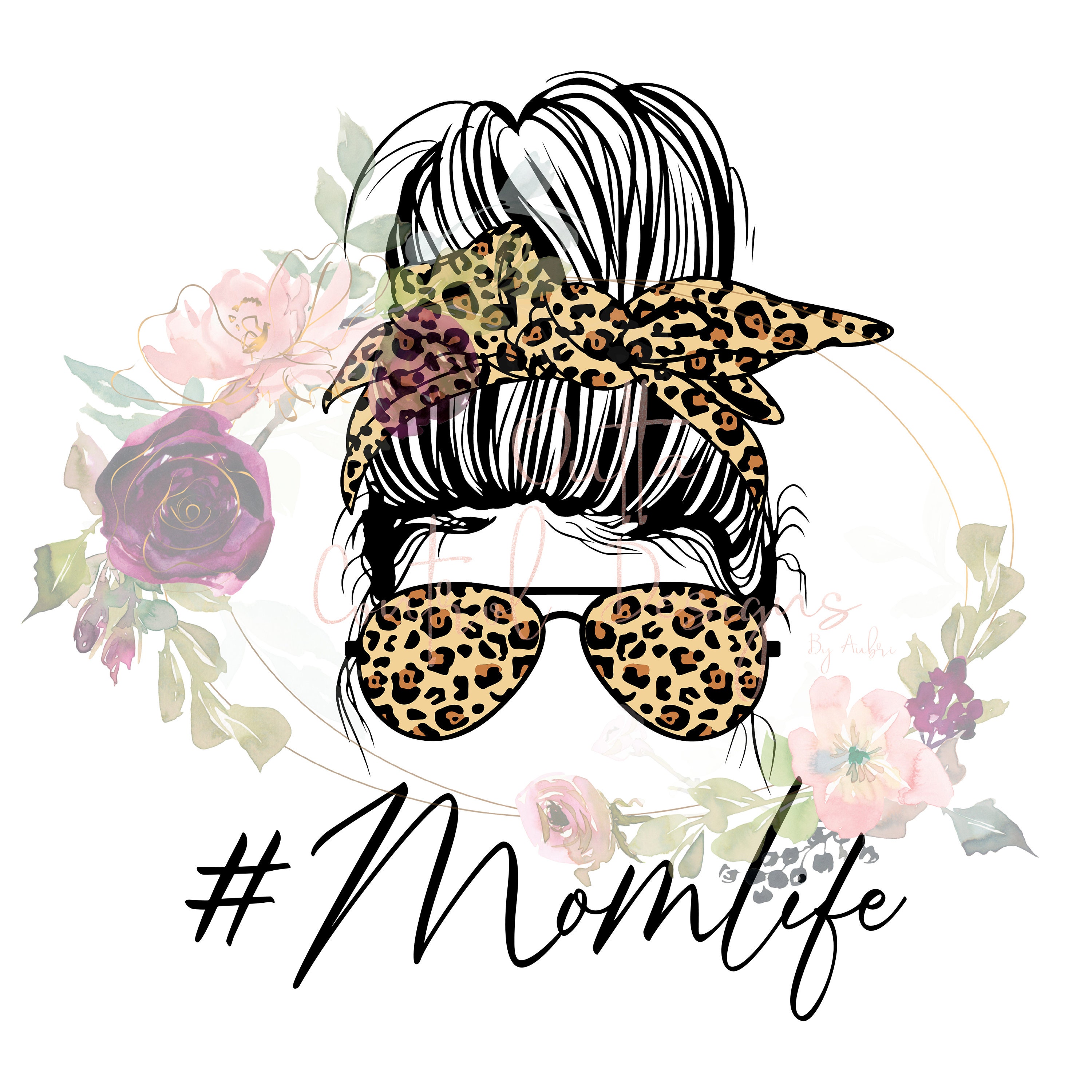 Momlife Messy Leopard Bun Ready To Press Sublimation Transfer Etsy