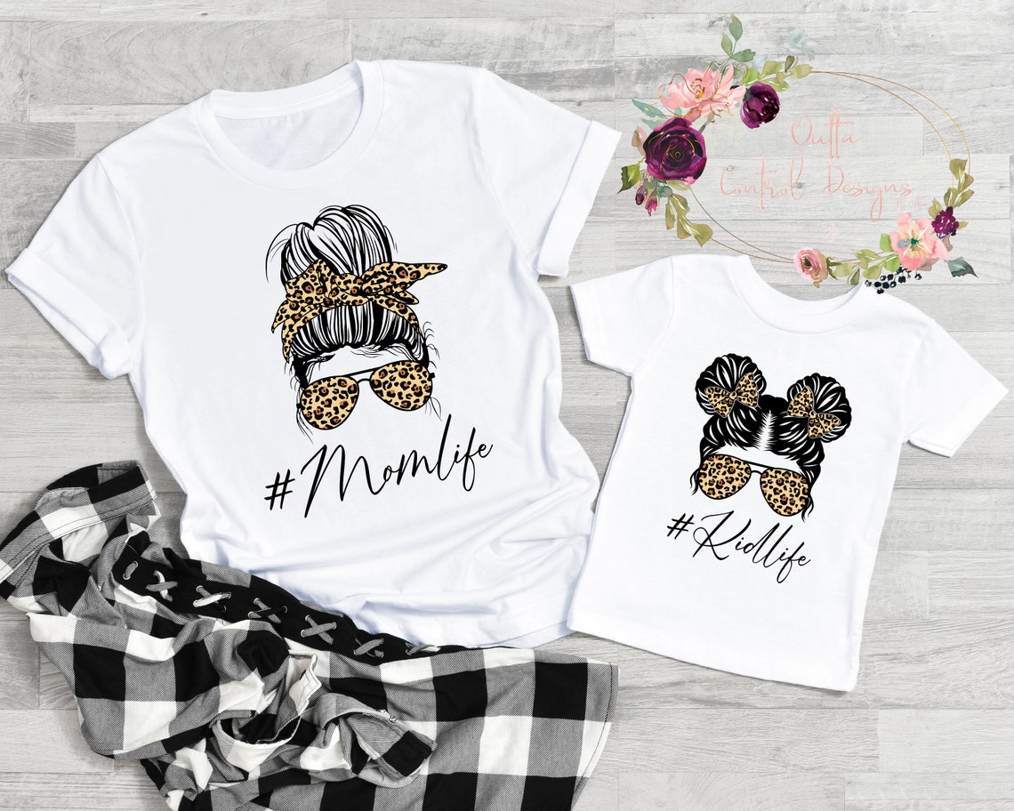 Momlife Messy Leopard Bun Ready To Press Sublimation Transfer Etsy