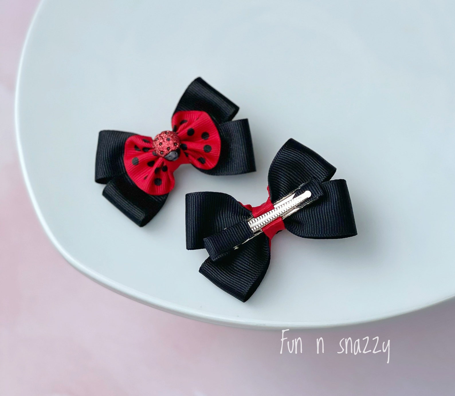Ladybug Hair Bows Clips Ladybug Hair Bows Ladybug Birthday - Etsy