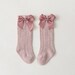 Rose Pink Socks With Bows, Pink Socks, Baby Pink Socks, Pink Knee High ...