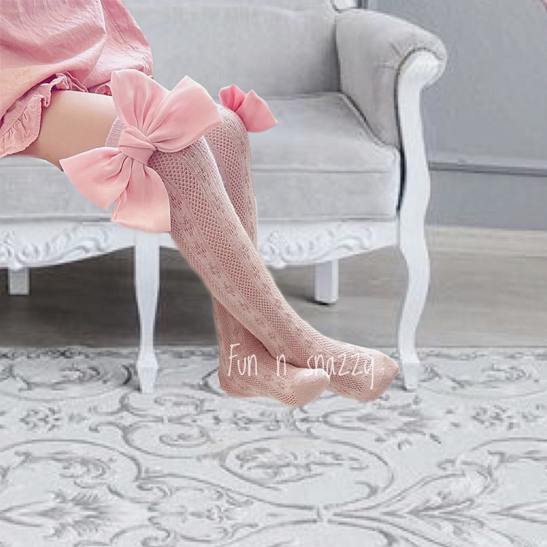 Knee High Socks With Bows, White Knee High Socks, Pink Knee High Socks ...
