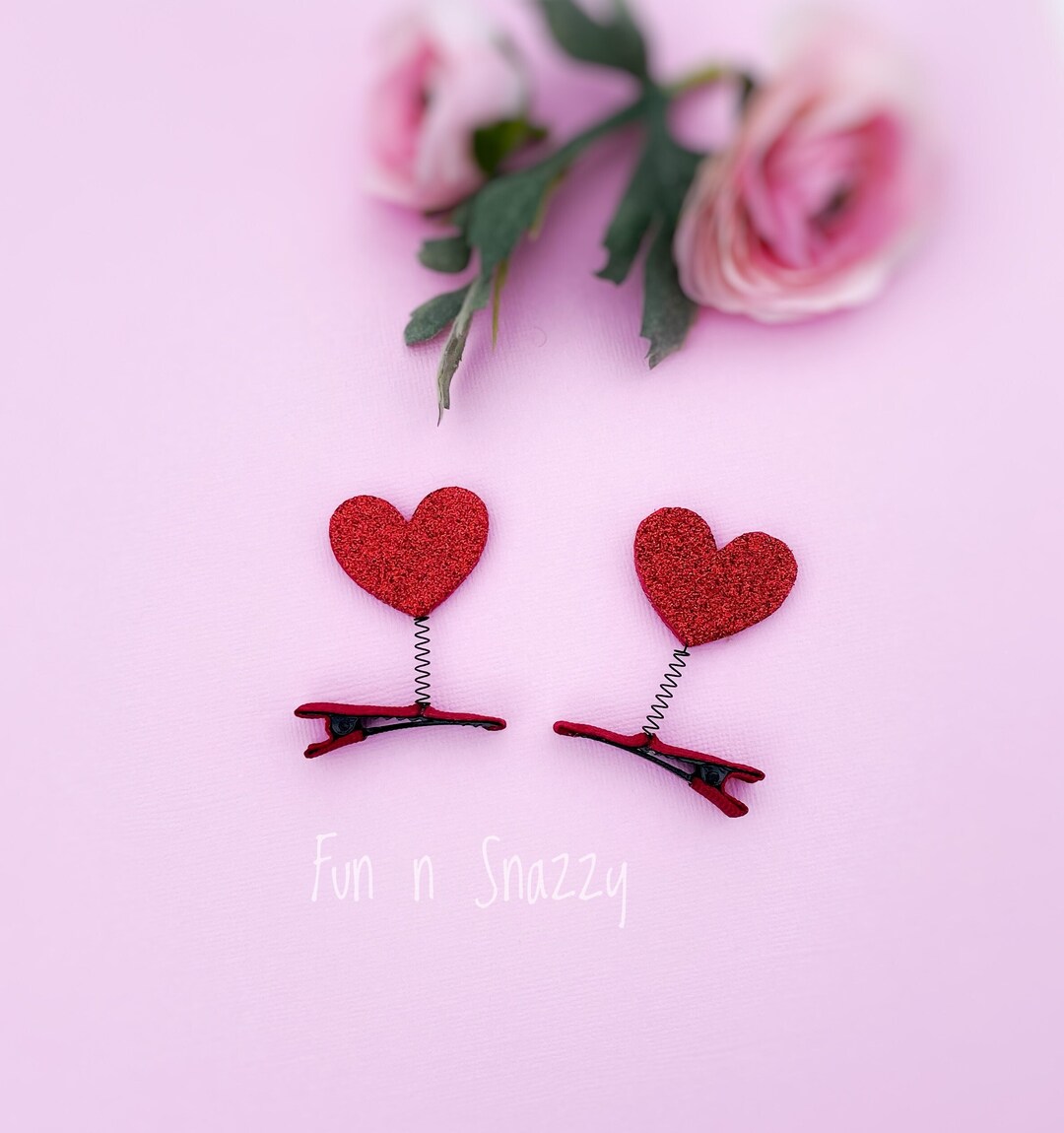 Heart Hair Clips, Valentines Day Hair Clips, Lovebug Clips, Antenna ...
