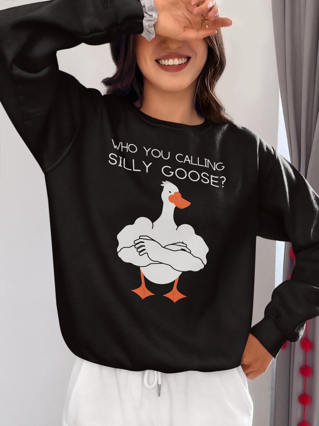 Who You Calling Silly Goose Christmas Crewneck Sweatshirt Muscle Shirt ...