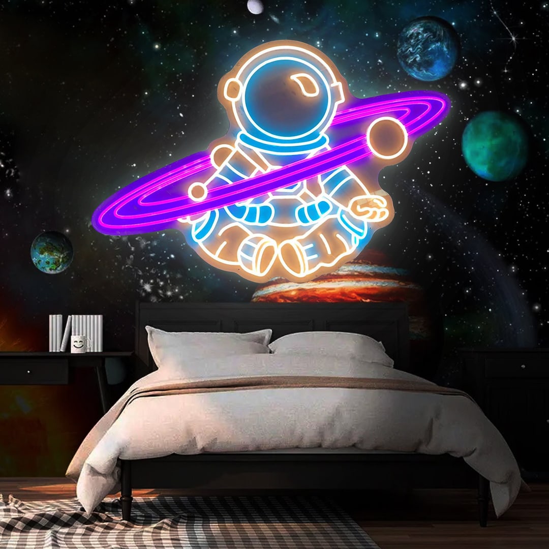 Custom Spaceman Neon Sign,astronaut Led Neon Light,space Wall Hanging ...